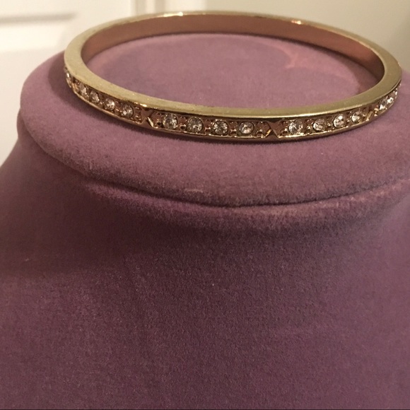 Jewelry | Gold Tone Rhinestone Bangle Bracelet | Poshmark